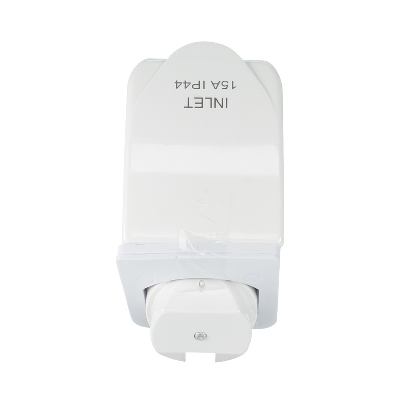 NLS 30790 | Weatherproof Inlet 15 Amp White IP44 | Caravan Inlet