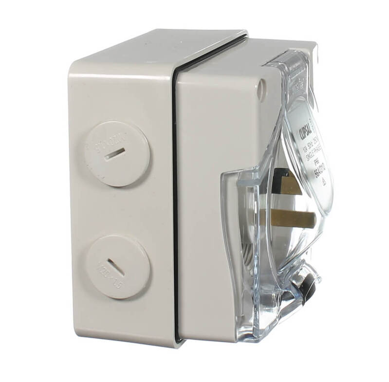 CLIPSAL 56AI310-GY | Appliance Inlet 3 Flat Pin 10Amp IP66 | 56 SERIES