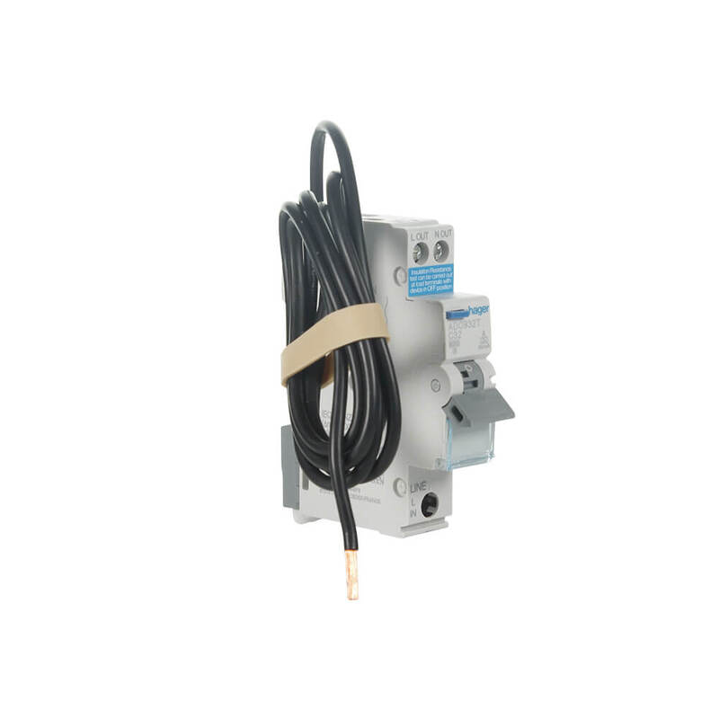 Hager ADC932T | 32A Single Pole and Neutral RCBO Breaker | 30mA 6kA