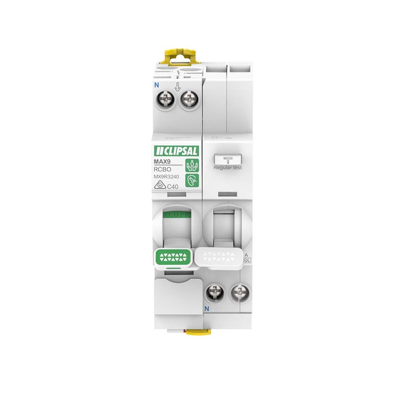 Clipsal MX9R3240 | 40A MAX9 RCBO 1PN C | 30mA Type A