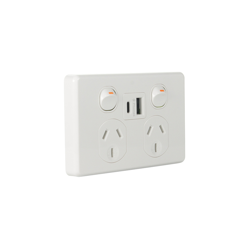 Trader Puma PUPP2USB2GAC | Twin Socket 10A Power Point USB Type A & C ...