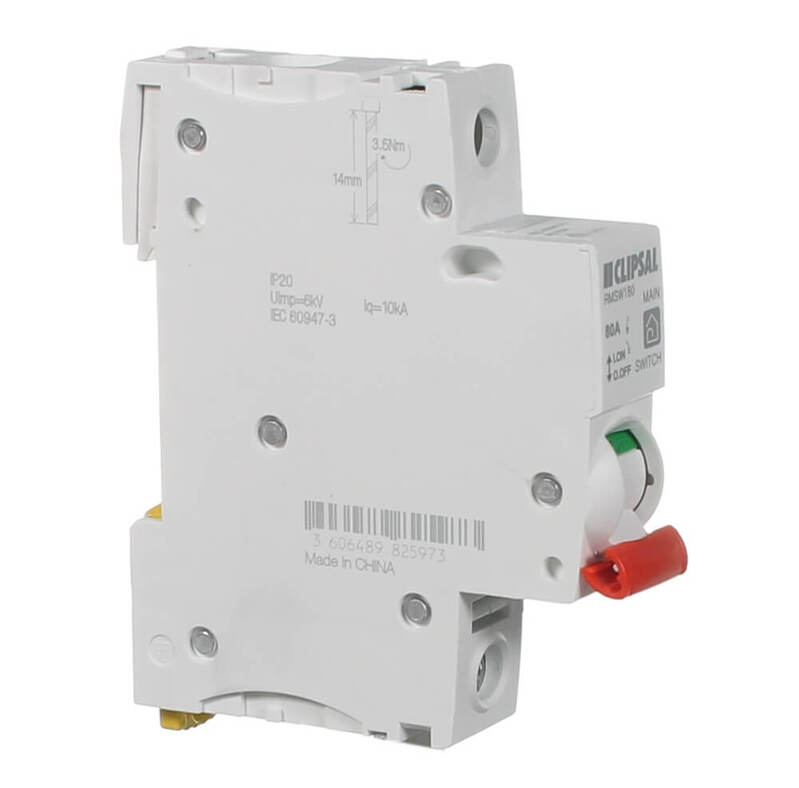 CLIPSAL RMSW180 | Main Switch single pole 80 amp | Resi Max 4