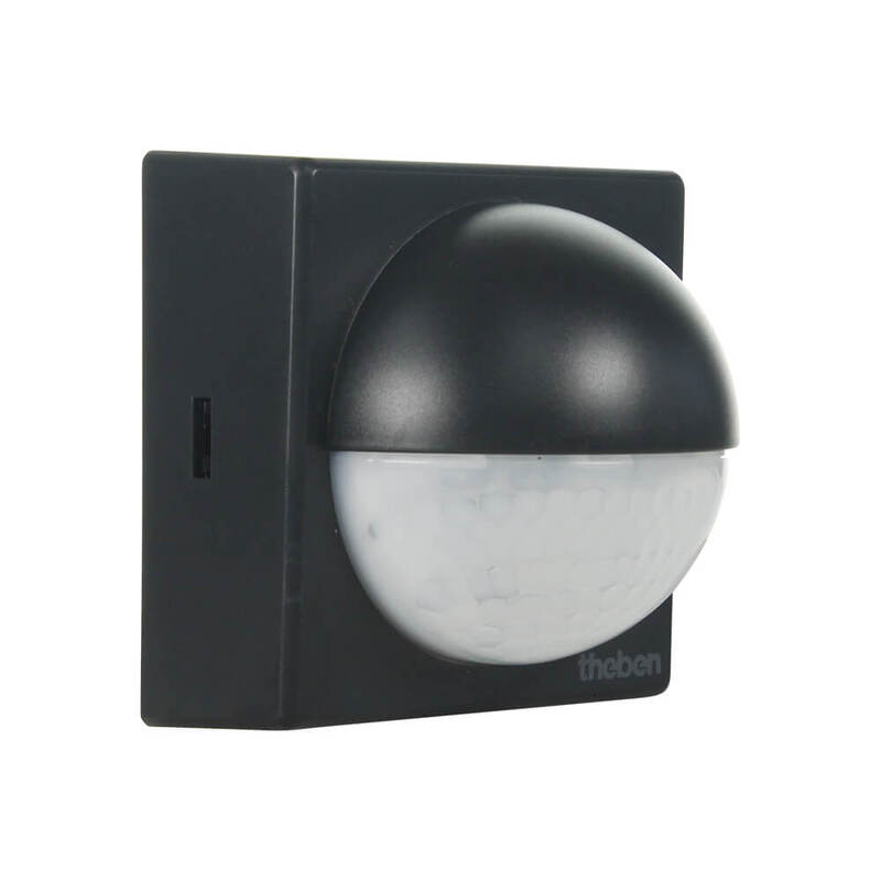 Theben THELUXA-R180-BK | Outdoor Wall PIR Motion Detector 180° IP55 | Black