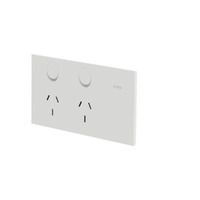 Clipsal 1025-ZW | Solis Horizontal Mount Double GPO | Matte White Power ...