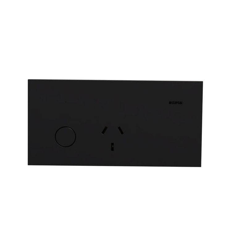 Clipsal 1010CSZ-ZB | Solis Horizontal Mount Single GPO | Matte Black ...