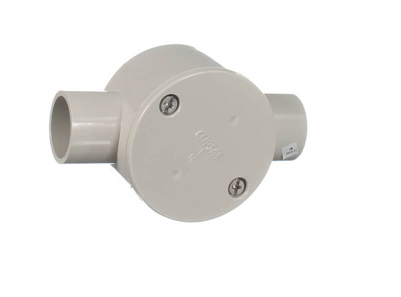 Clipsal 240-25-2-GY | 2 Way 25mm Round Shallow Junction Box