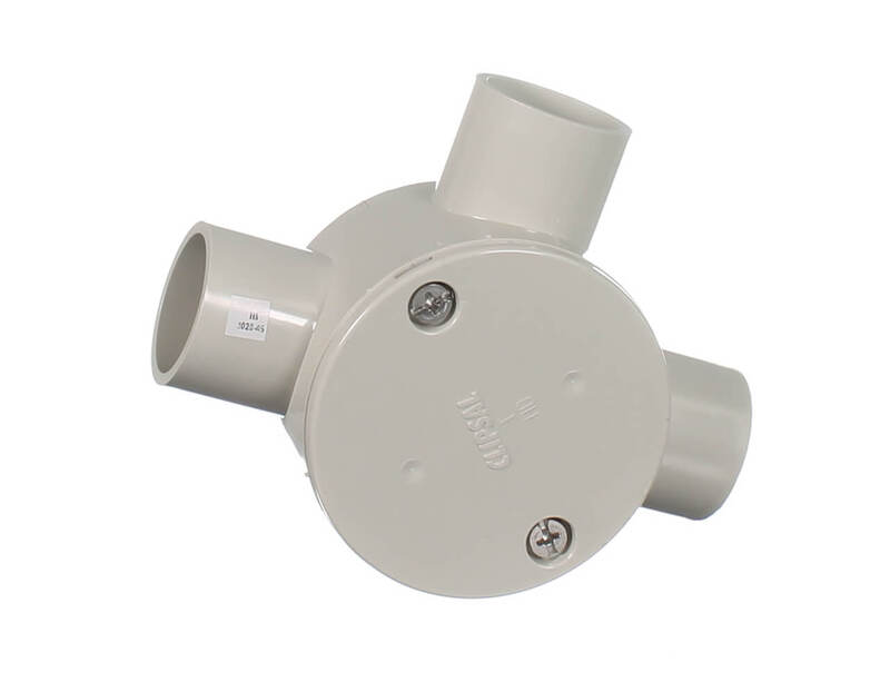 Clipsal 240-25-3-GY | 3 Way 25mm Round Shallow Junction Box