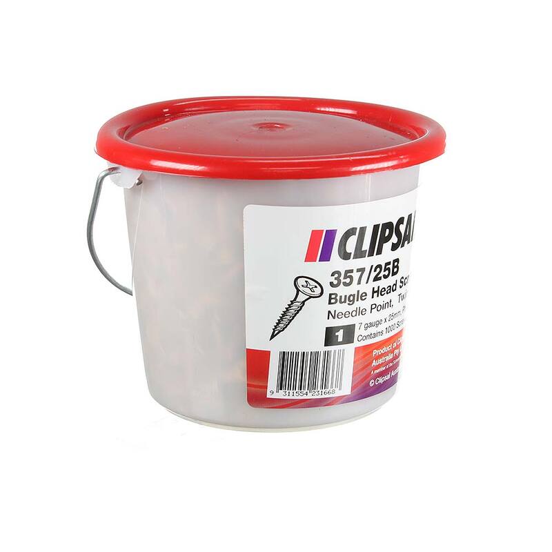 Clipsal 357/25B Needle Point Screw, Bugle Head, 7Gx25mm, 1000 per ...