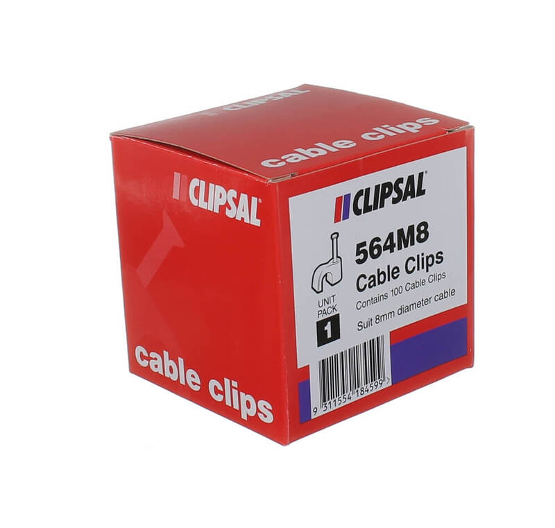 Clipsal 564M8 | CABLE CLIP SUIT 8MM ROUND WHITE 100 PACK