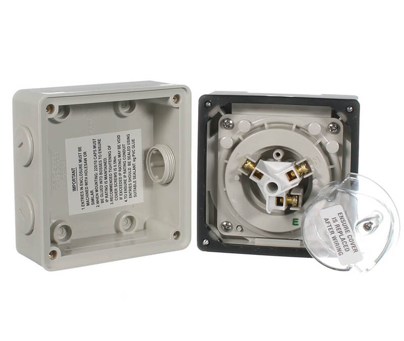 CLIPSAL 56AI310-GY | Appliance Inlet 3 Flat Pin 10Amp IP66 | 56 SERIES