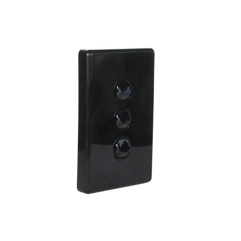 Clipsal C2033VABK | C2000 Series Vertical 3 Gang Switch 10A | Black