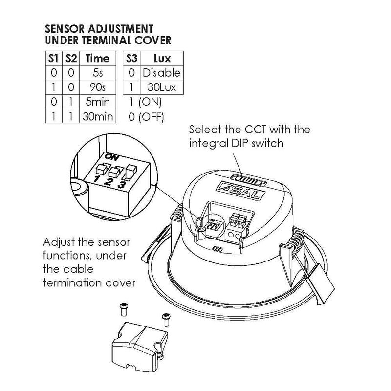 SAL Wave SE S9065TC-MS | Wave Recessed LED Downlight With Sensor 9W ...