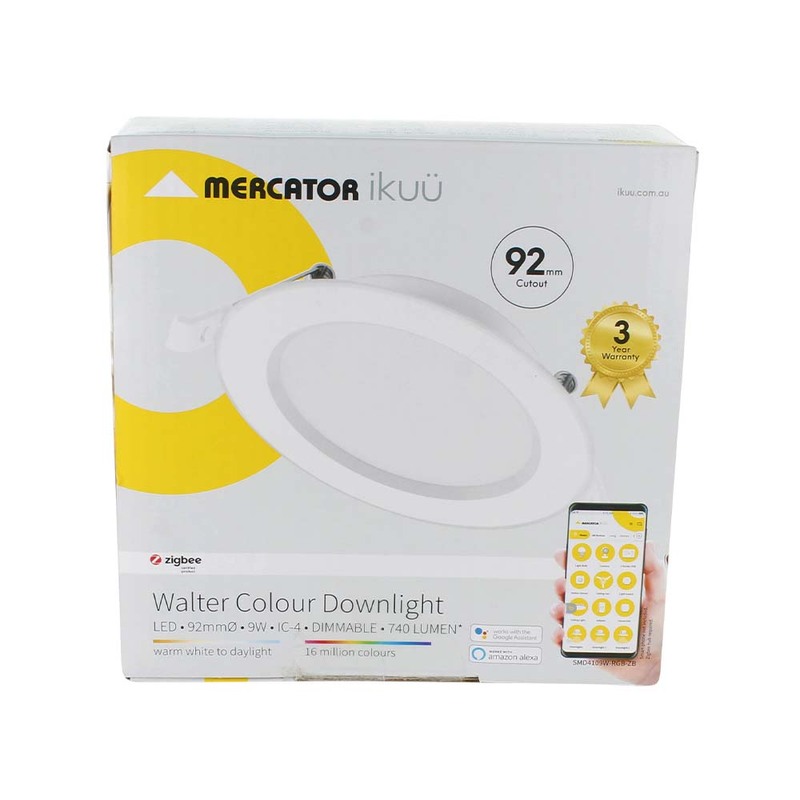 Mercator Ikuu SMD4109W-RGB-ZB | 92mm Walter Downlight CCT | RGB | Zigbee