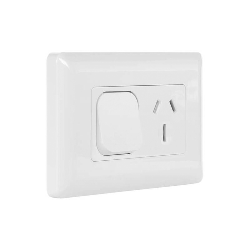 Tesla TESGPO1LD | Single Large Switch GPO 10A | White
