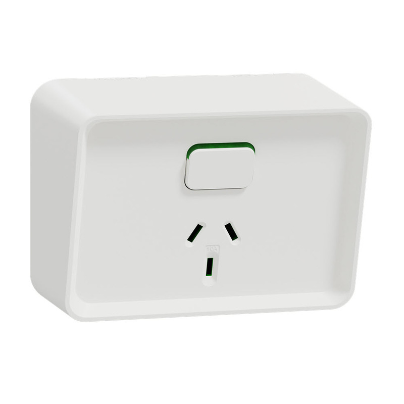 CLIPSAL Iconic O3015-XW | Single Weatherproof Power Point 10amp | White ...