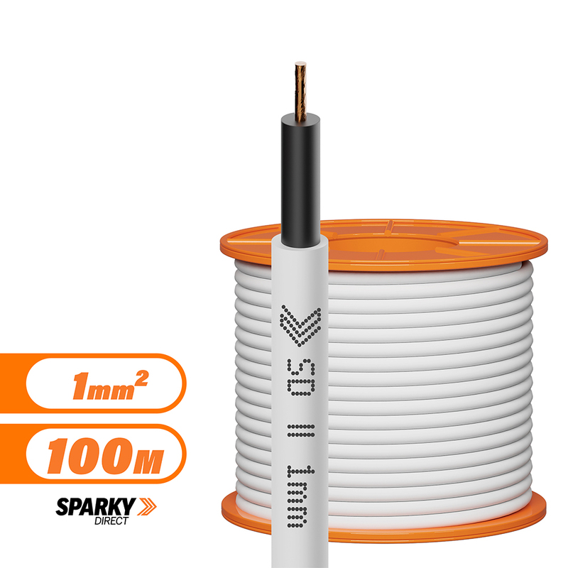 Cable Single Double Insulated 1.0mm Black 100mtr | 1.0mm SDI Black ...