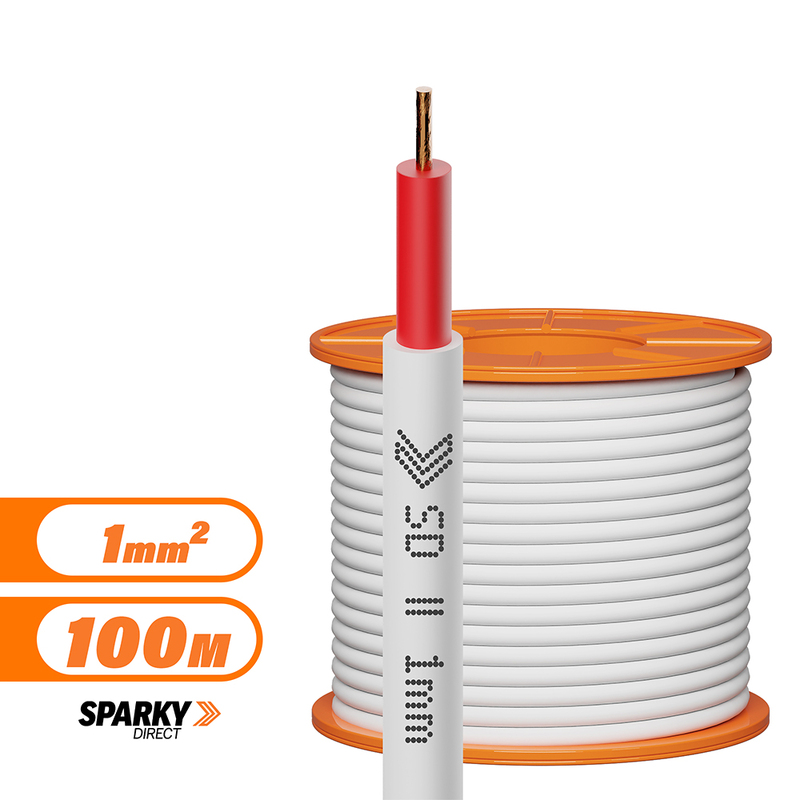 Cable Single Double Insulated 1.0mm Red 100mtr | 1.0mm SDI Red ...