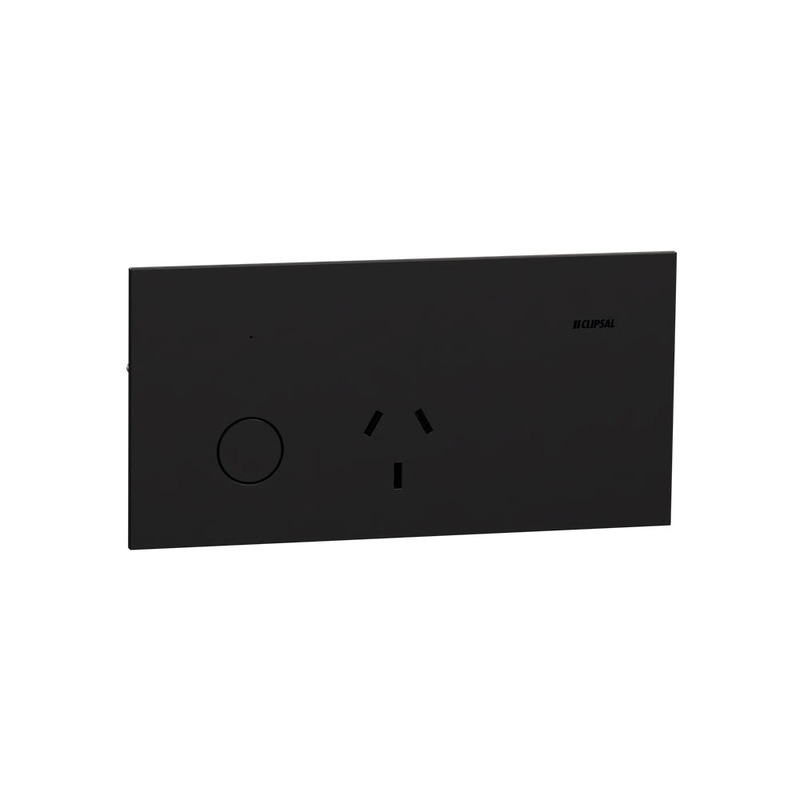 Clipsal 1010CSZ-ZB | Solis Horizontal Mount Single GPO | Matte Black ...