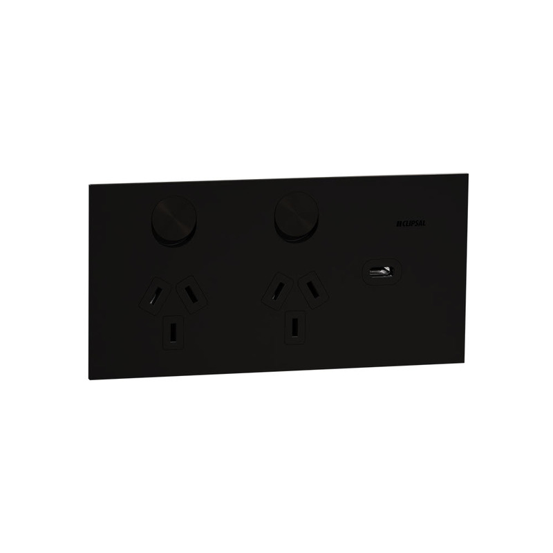 Clipsal 1025USBC-EA | Solis T Series Horizontal Double GPO With USB C ...