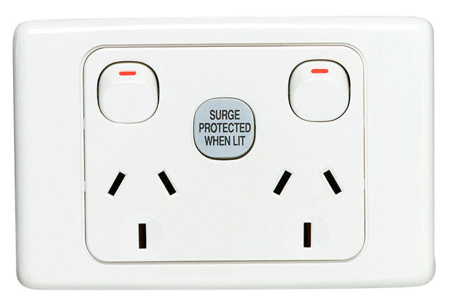 CLIPSAL 2025SF | Surge Protected 10A Double GPO | 2000 Series
