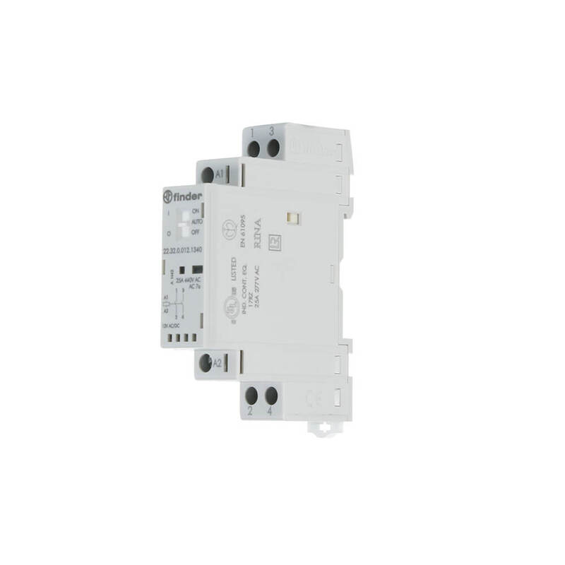 NHP 2232134012VACDC | 25Amp FINDER Modular Contactor 12 Volt AC/DC Coil ...