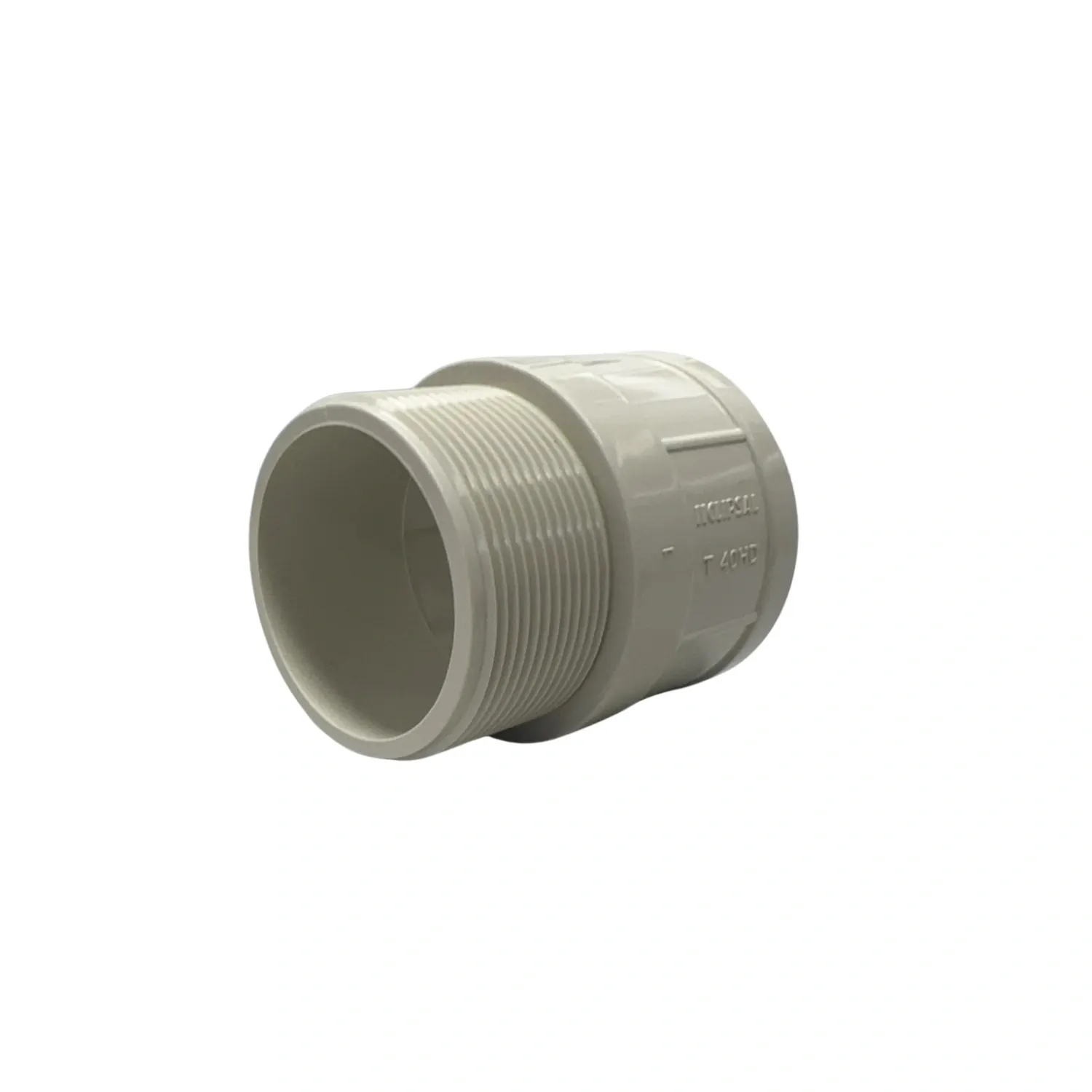 Clipsal 263-40-GY | 40mm Plain to Screwed PVC Conduit Male Coupling
