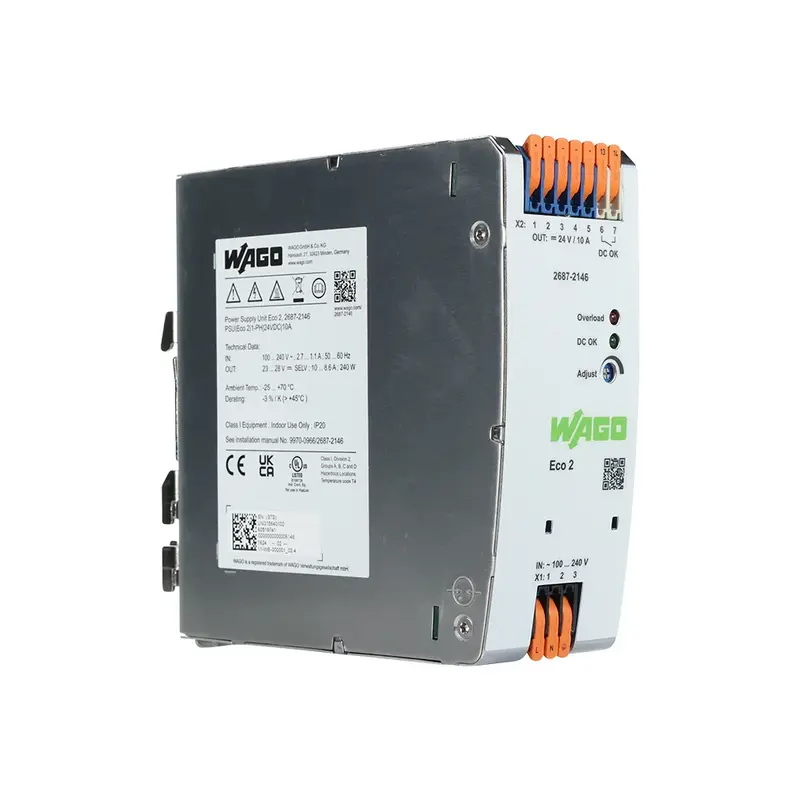 Wago 2687-2146 Eco 2 Power Supply – 24V DC, 10A, 240W, IP20