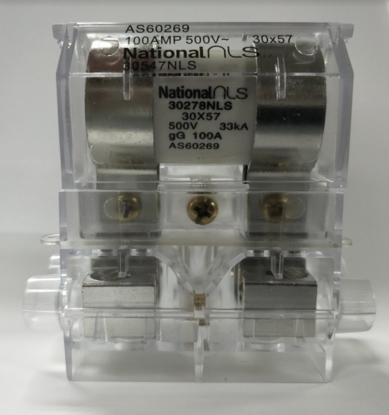 NLS 30127 | 100Amp Service Fuse 500V Front Wired | Clear