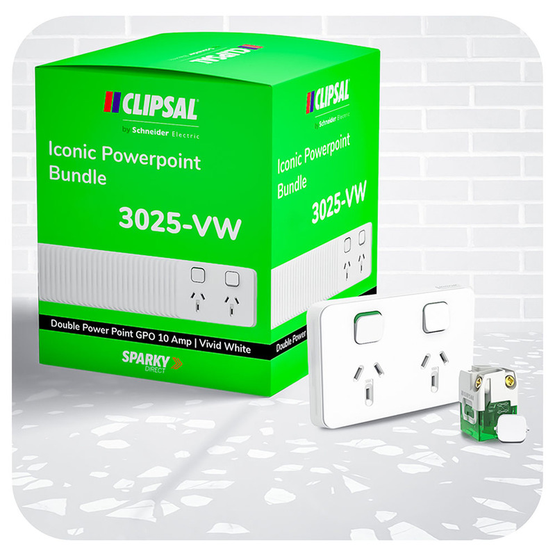 Clipsal 3025VW-50Bundle | Double Power Point GPO 10 Amp | Vivid White ...