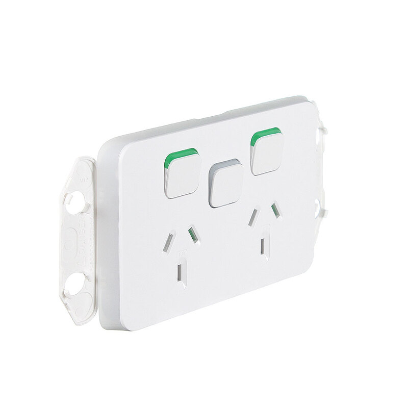 Clipsal Iconic 3025XA-VW | 10 Amp Double Power Point Extra Switch ...