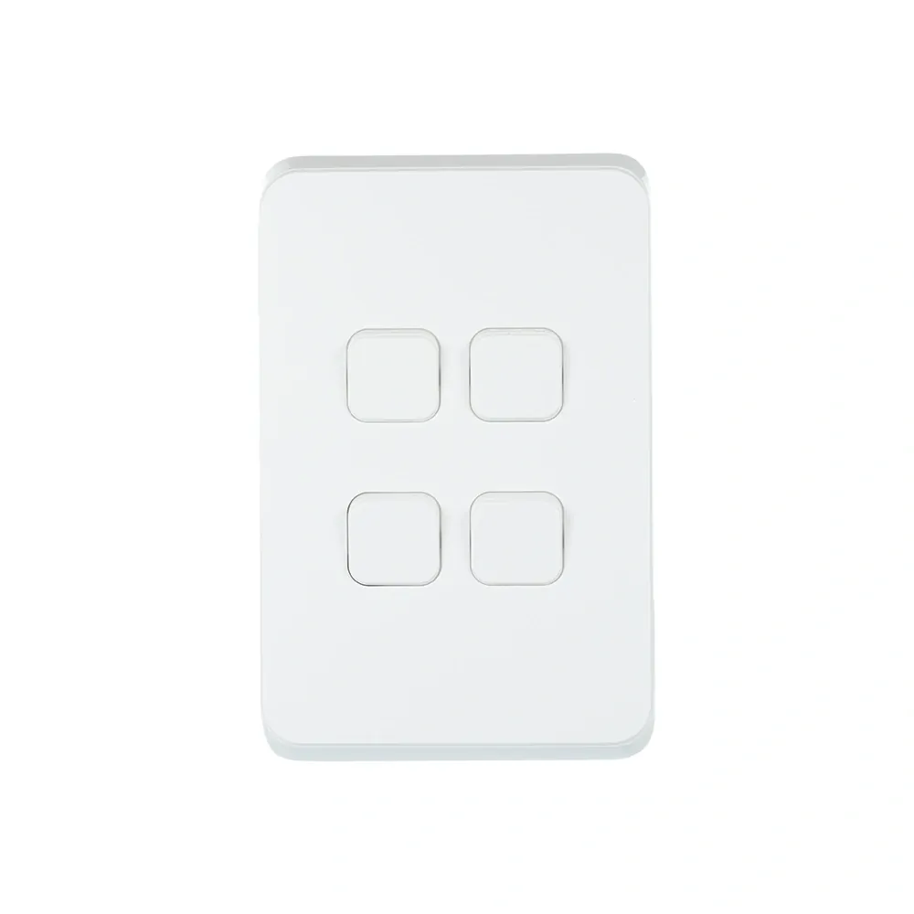 Clipsal 3044C-XW | 4-Gang Iconic Switch Cover – Extra White