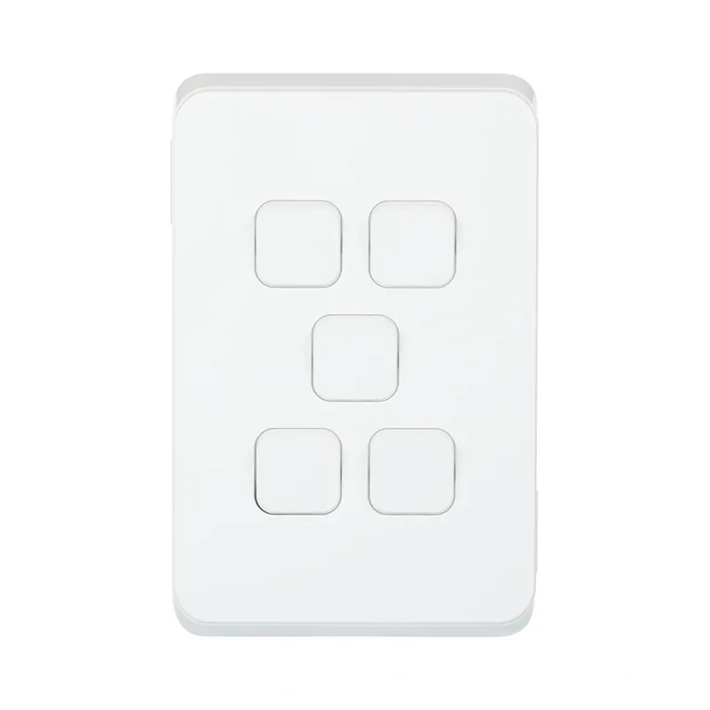 Clipsal 3045C-XW | Iconic 5 Gang Switch Cover | Extra White | (SKIN ONLY)