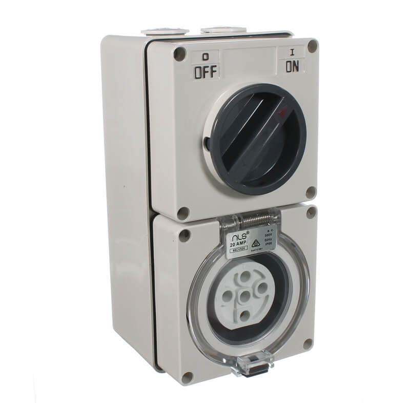 NLS 66CV520 | 5 Pin 20Amp Switched Socket Outlet IP66 30494
