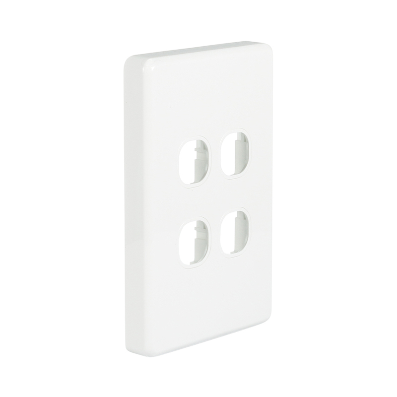 NLS 30604 | 4 Gang Switch Plate Only | Classic Style | White