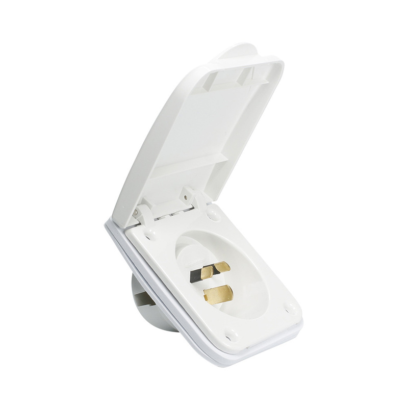 NLS 30790 | Weatherproof Inlet 15 Amp White IP44 | Caravan Inlet
