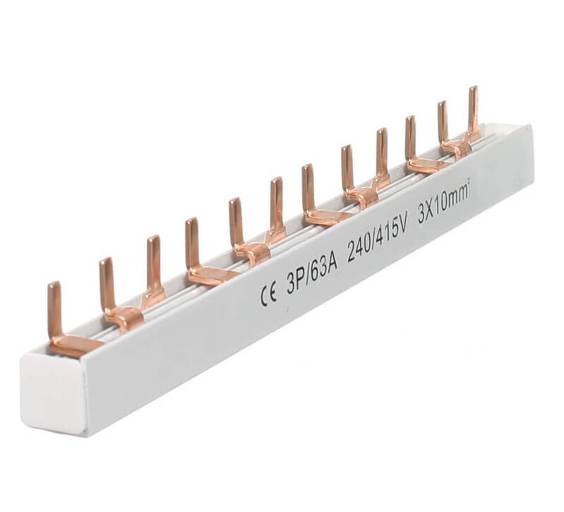 NLS 30810 | 12 Pole 3 Phase Pin Style Insulated Busbar 63A 10mm²