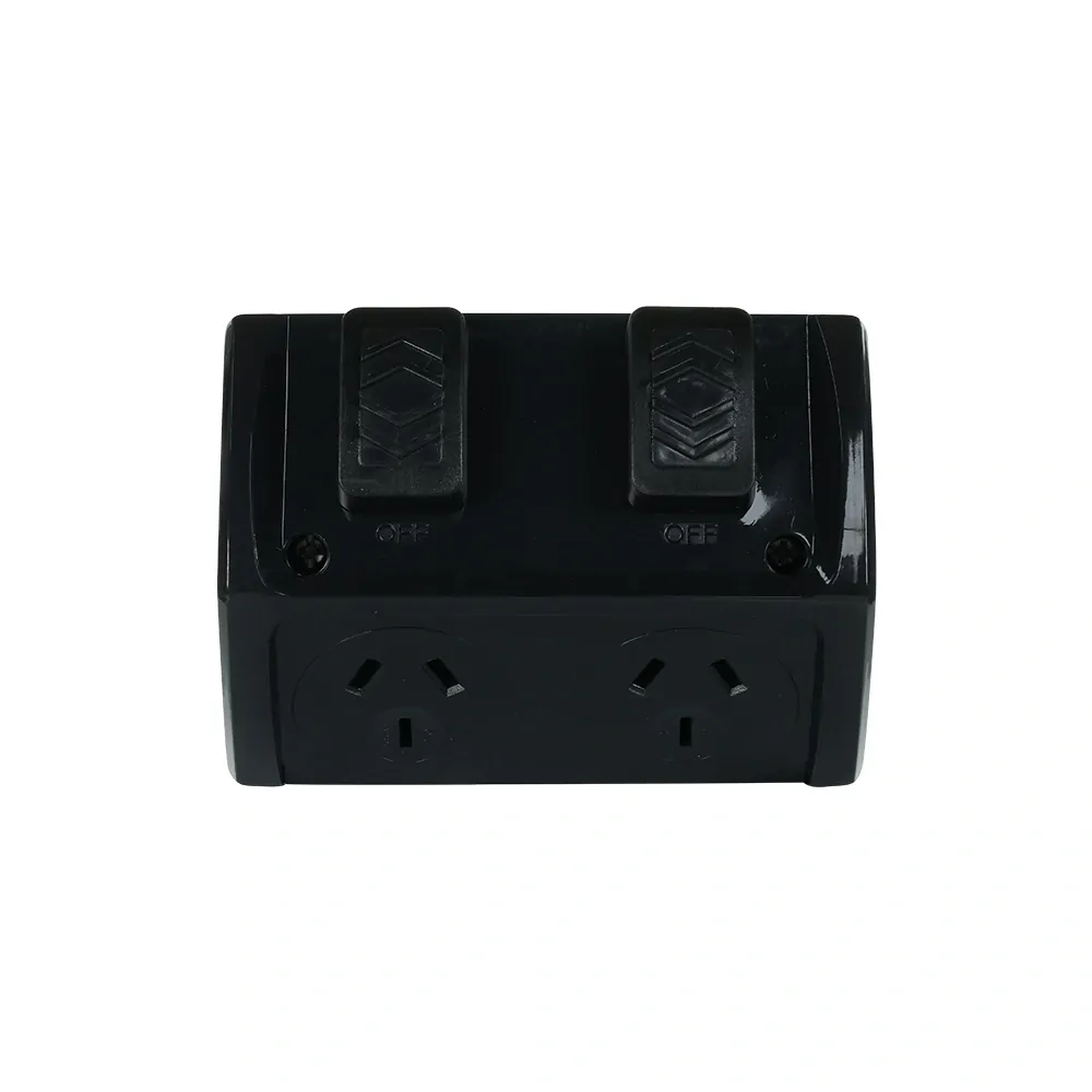 NLS 30856 | Weatherproof Double GPO 10A IP53 250V | Black