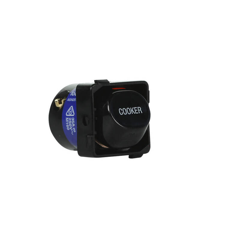 Clipsal 30M35COOK-BK | 35A Switch Labelled COOKER Mech (30 Series) | Black