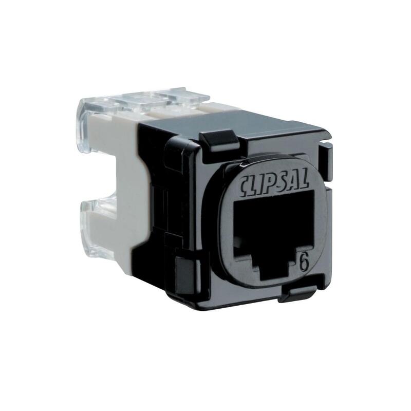 Clipsal 30RJ45SMA6C-BK | Category 6E 'Data' Mech Computer/Communication ...