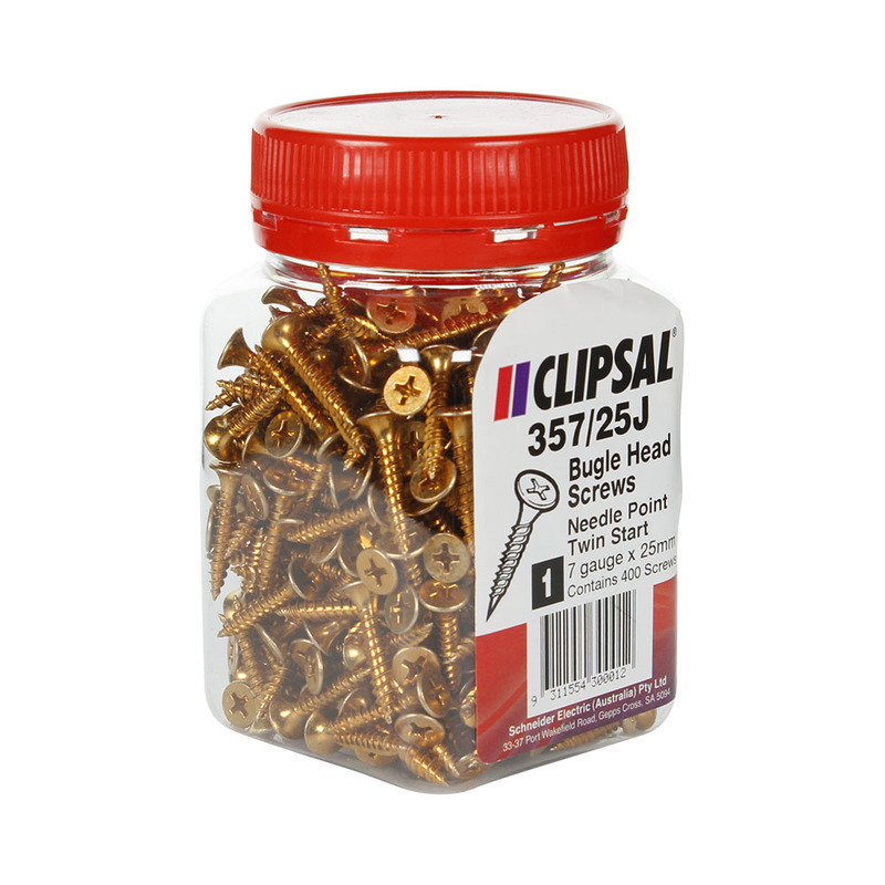 Clipsal 357/25J | Self Drilling Point Bugle Head Screws 7G x 25mm | Qty ...