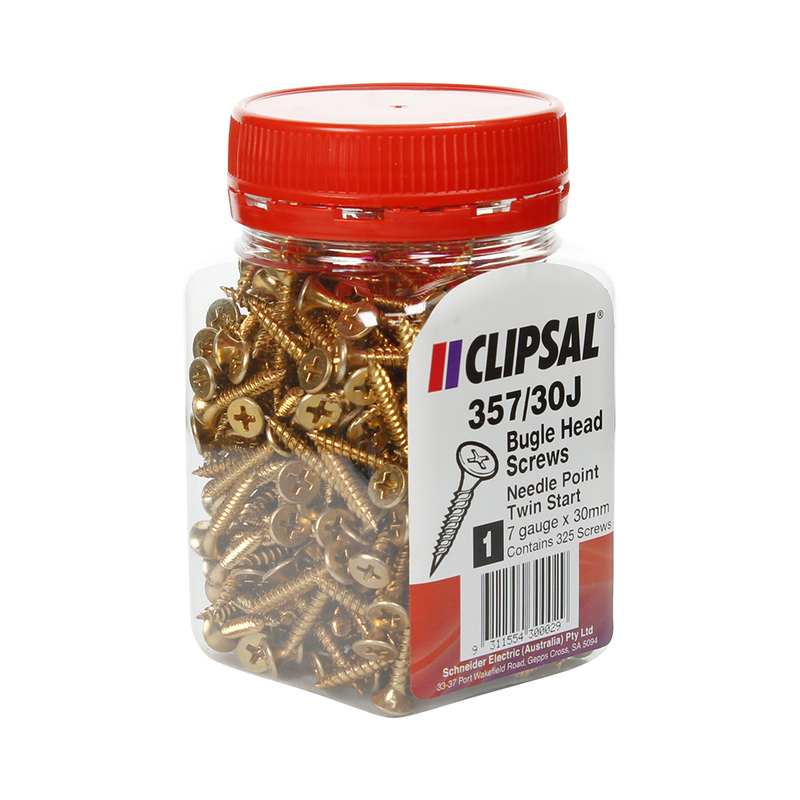 Clipsal 357/30J | Self Drilling Bugle Head Screws 7g x 30mm | Jar: 325