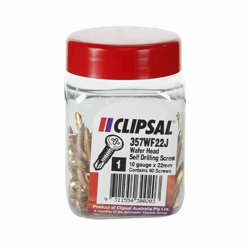 Clipsal 357WF22J | Self Drilling Wafer Head Screws 10g x 22mm | Jar: 90