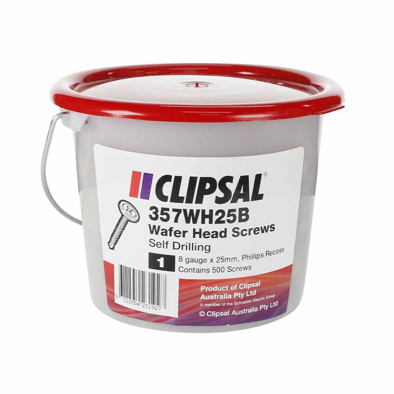 Clipsal 357WH25B | Self Drilling Washer Head Screws 8g x 25mm, Bucket ...