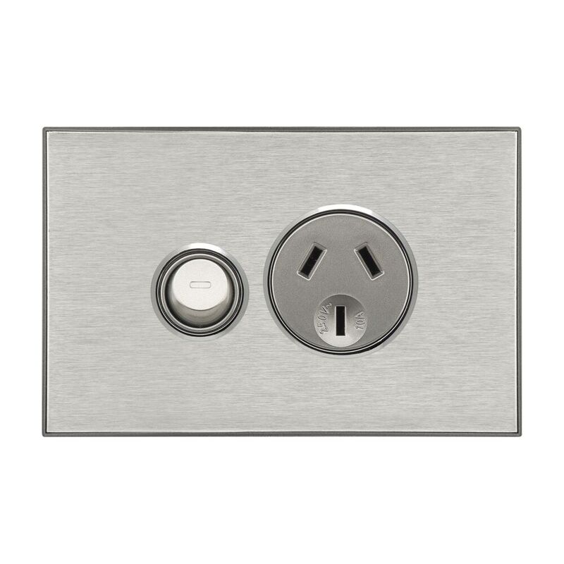 CLIPSAL SATURN 4015-HS | 10A Single Power Point | Horizon Silver