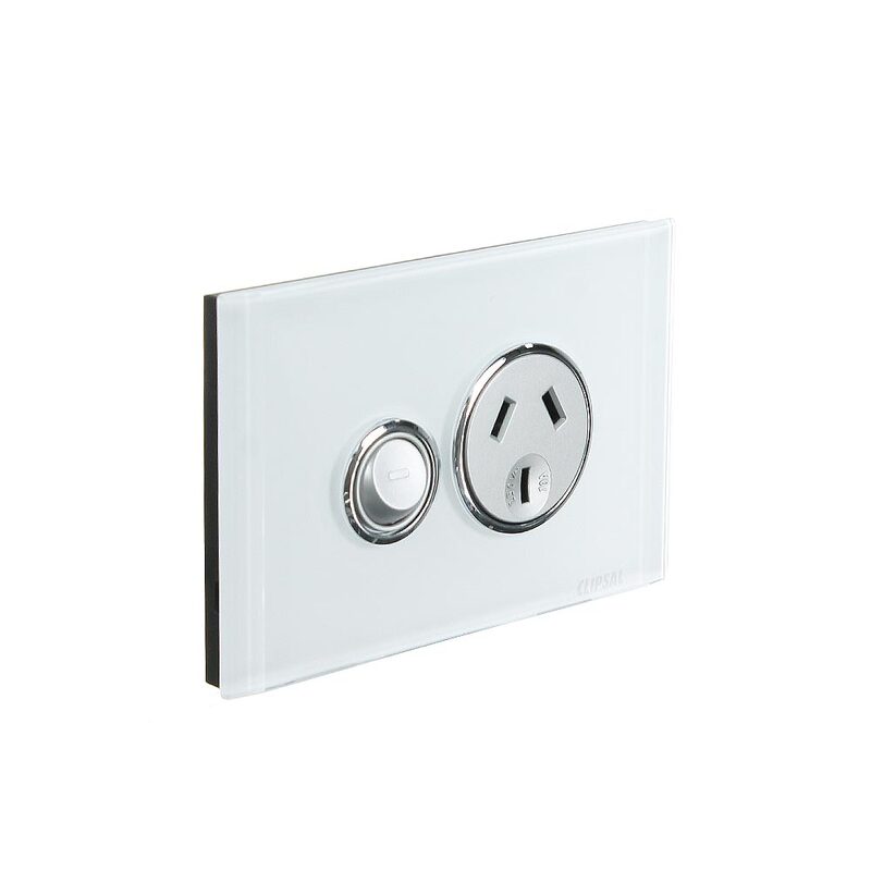 CLIPSAL SATURN 4015-PW | 10A Single Power Point | Pure White