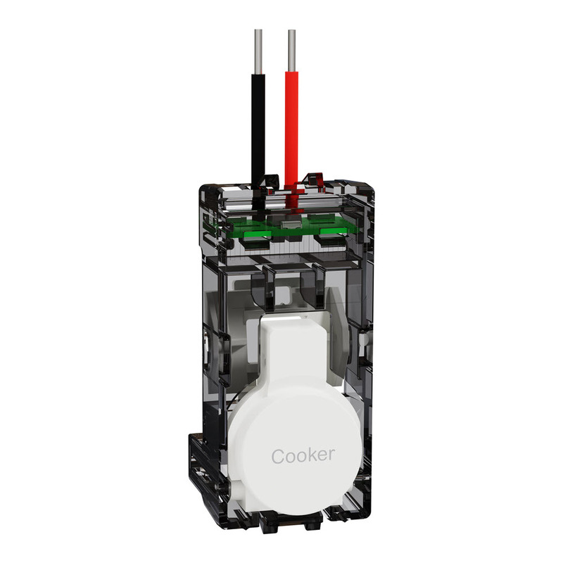 Clipsal 40PA32COOK-ZW | Solis COOKER Push Button Adaptor | Matte White