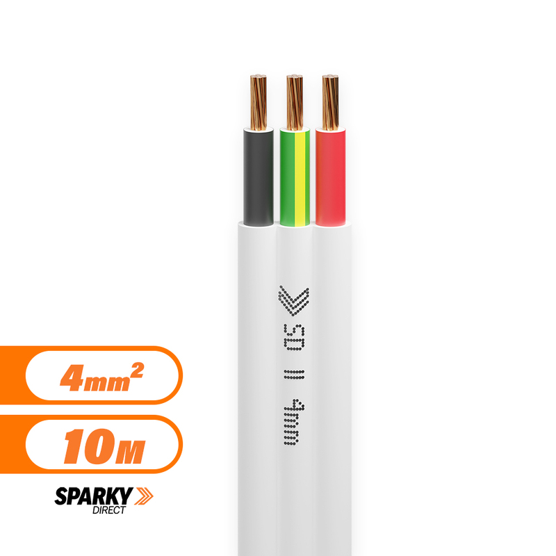 Electra-Cables 7-085-2ERB | 4mm Twin & Earth Flat Cable PVC | 10m