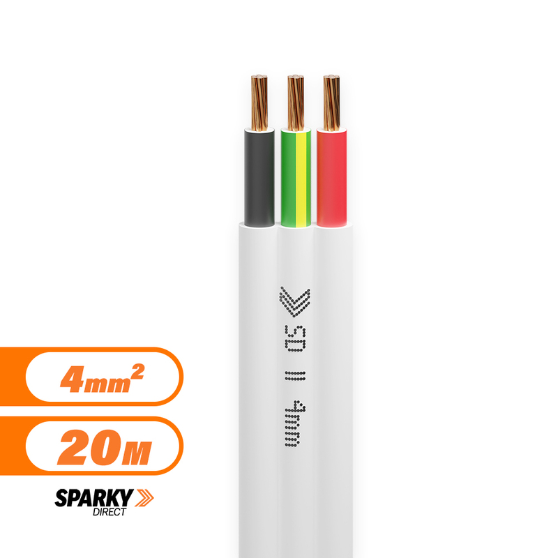 Electra-Cables 7-085-2ERB | 4mm Twin & Earth Flat Cable PVC | 20m