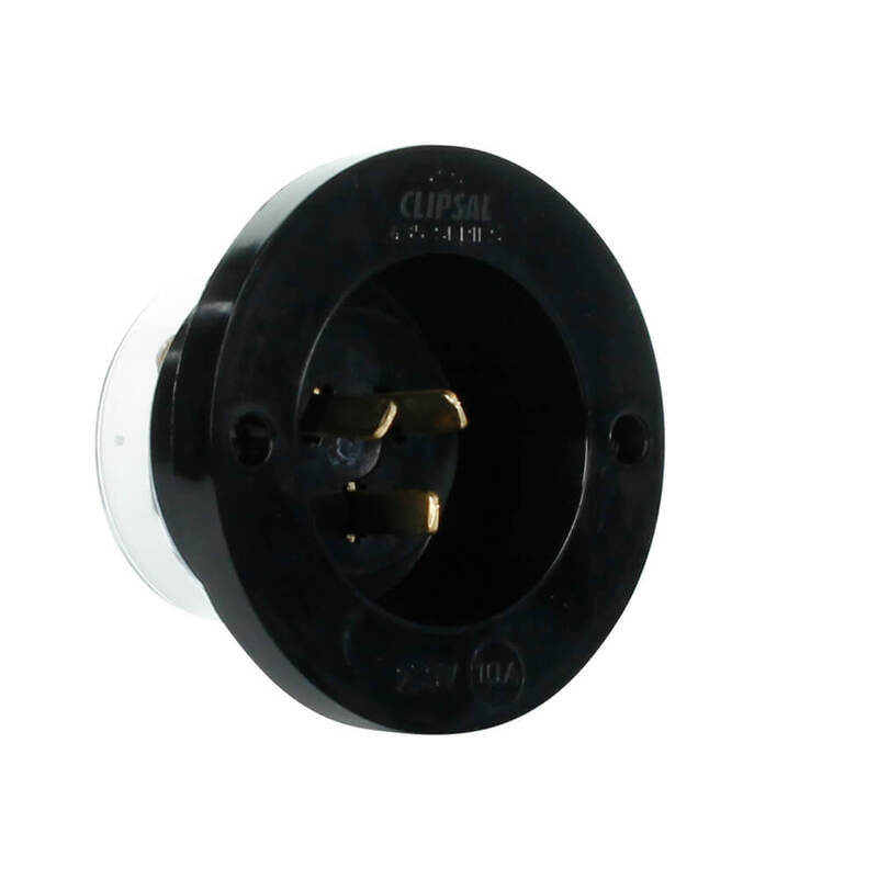 Clipsal 435A-BK | Standard Series Socket Inlet 3 Pin 10 Amp 250V | Black