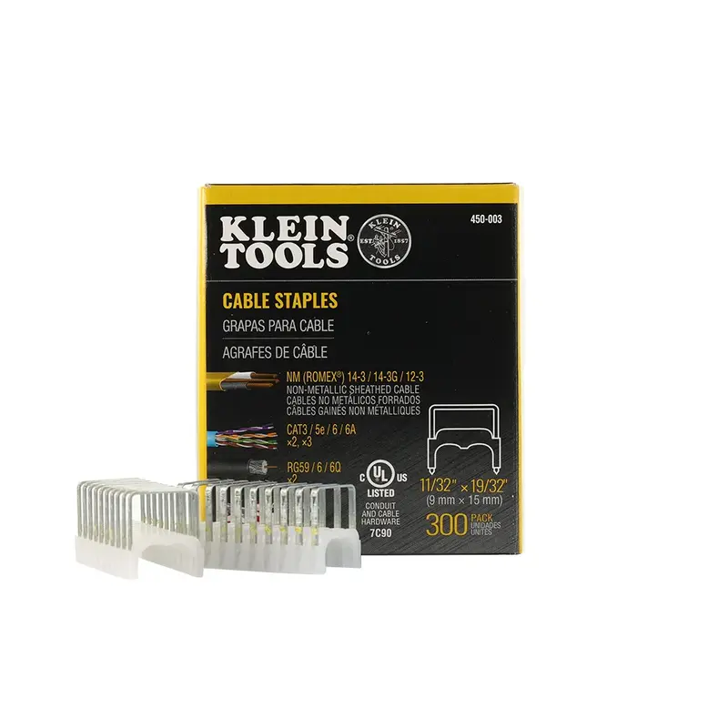 Klein Tools 450-003 | Insulated Staples 9 mm x 15 mm | 300 Pack